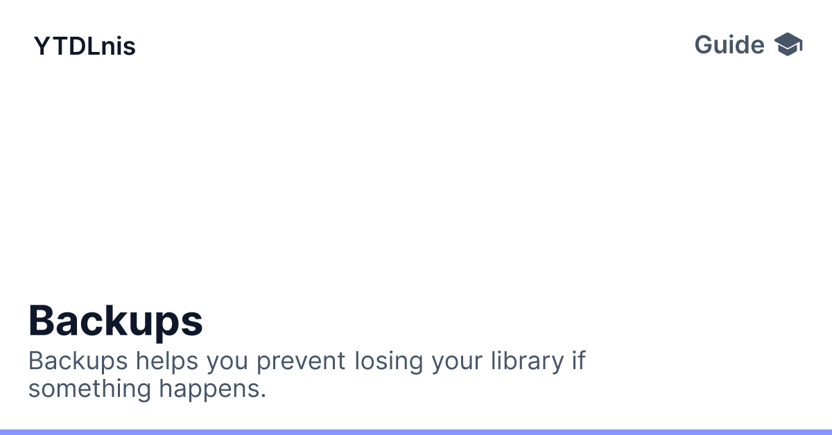 Backups | Guides